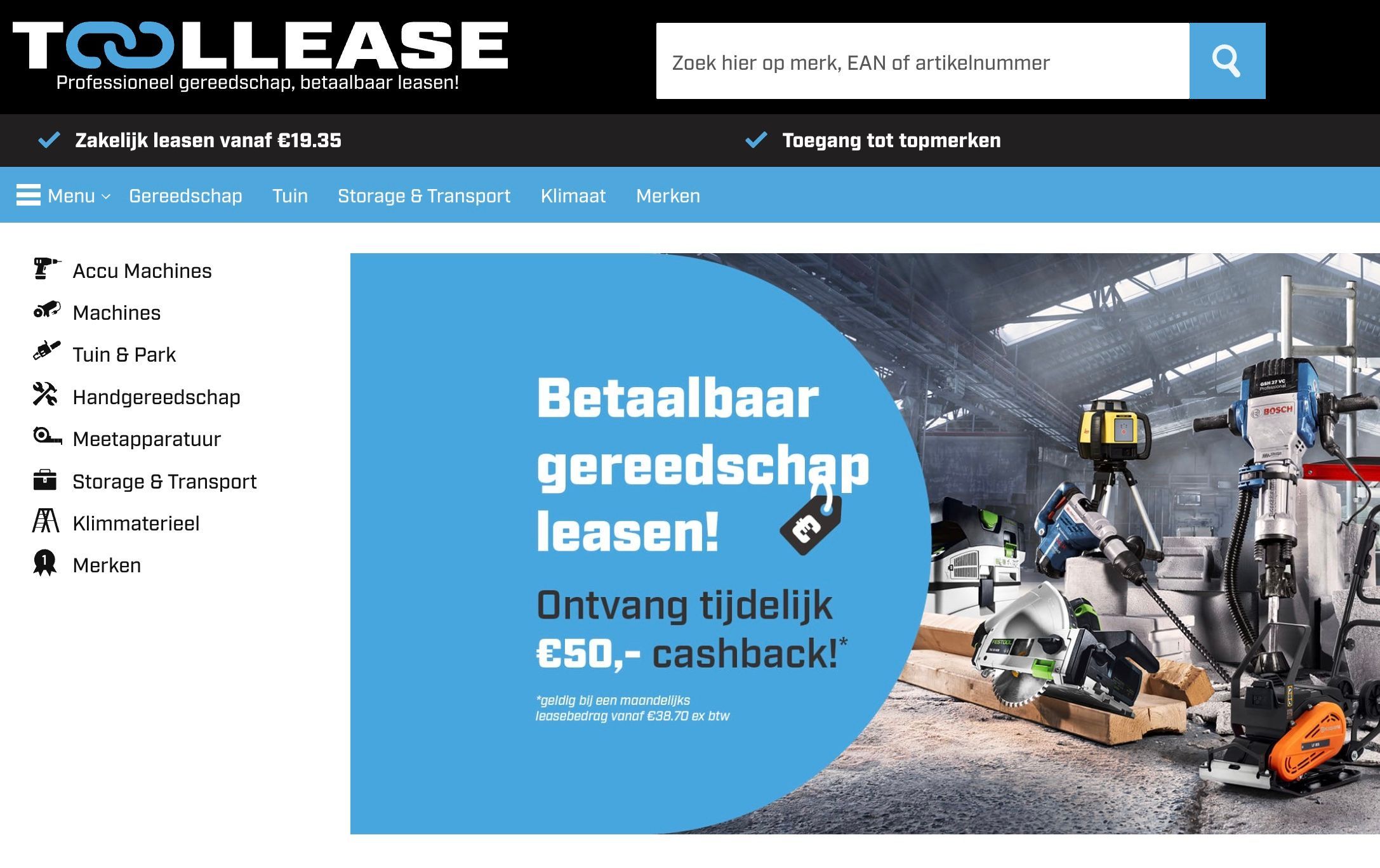 Toolnation start leasen van gereedschap